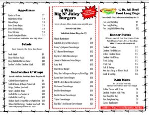 Menu – The 4 Way Bar & Grill